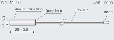 PVC Cable DS18B20 Temperature Sensor For Medical Ventilator MFT-410 Series