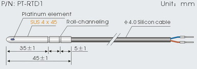 4 PT100 Wire Platinum RTD Temperature Sensors