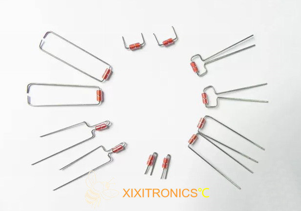 Custom Shaped Encapsulated Glass NTC Thermistor Diode type MF58 series